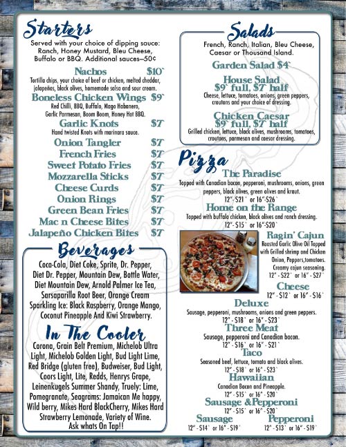 Paradise Resort Lodge & Grill - Bemidji MN Restaurant